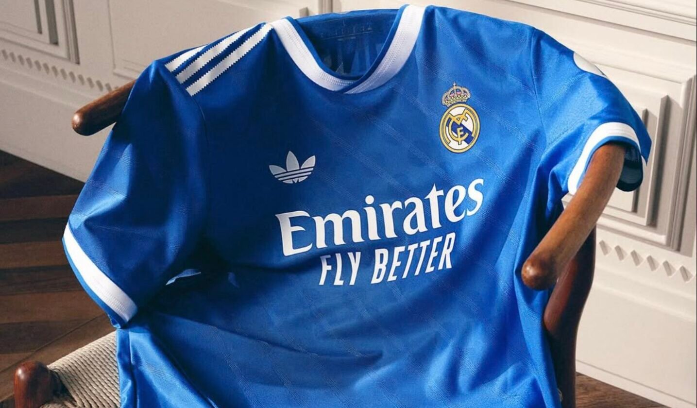 Real Madrid unveil blue third kit… with a slightly tight Zidane cameo